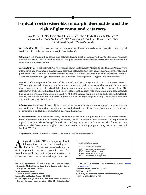 (PDF) Topical corticosteroids in atopic dermatitis and the risk of ...