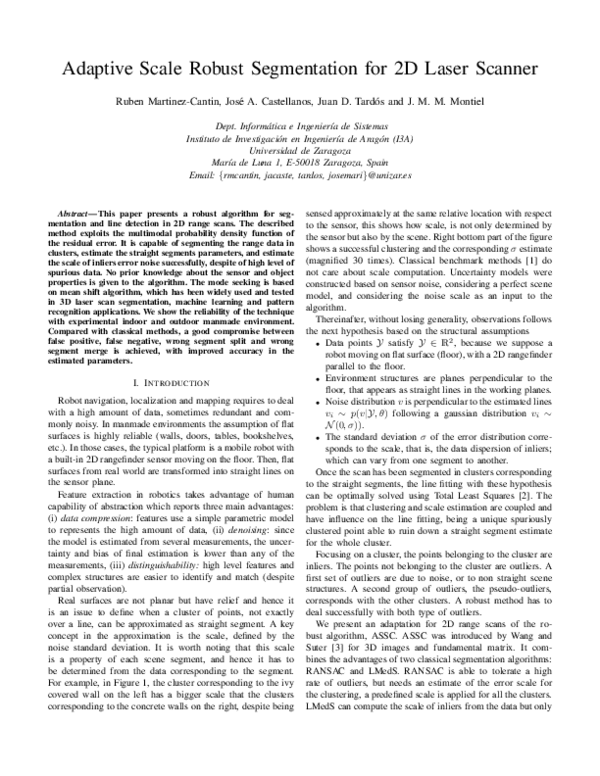 (PDF) Adaptive Scale Robust Segmentation for 2D Laser Scanner | Jose Castellanos - Academia.edu