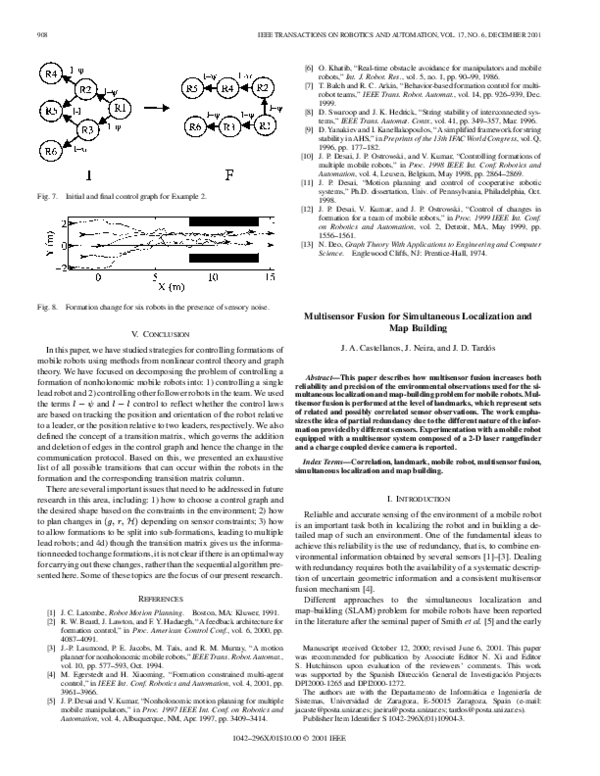 Pdf Multisensor Fusion For Simultaneous Localization And Map Building Jose Castellanos