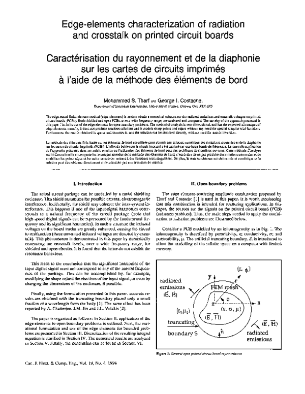 (PDF) Edge-elements characterization of radiation and crosstalk on ...