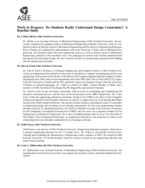 (PDF) Work in Progress: Do Students Really Understand Design ...