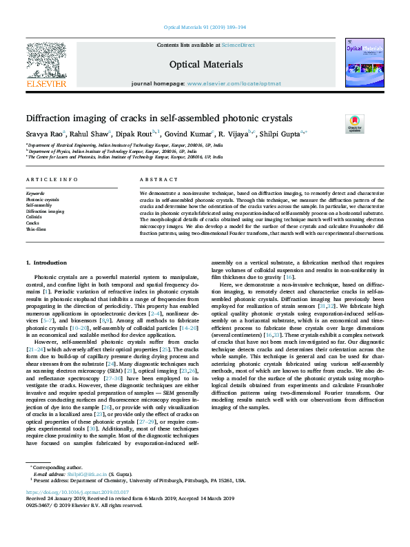 (PDF) Diffraction imaging of cracks in self-assembled photonic crystals