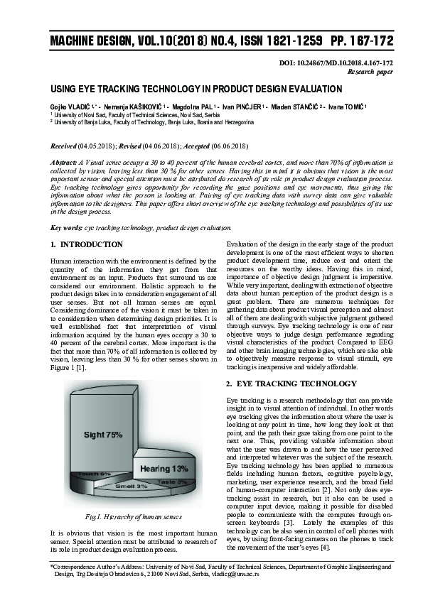 Pdf Using Eye Tracking Technology In Product Design Evaluation