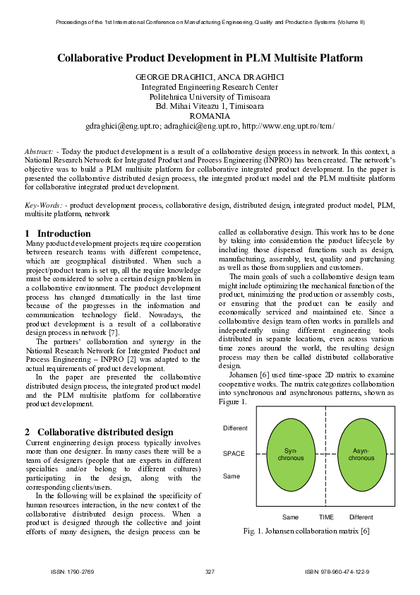 (PDF) Collaborative Product Development in PLM Multisite Platform
