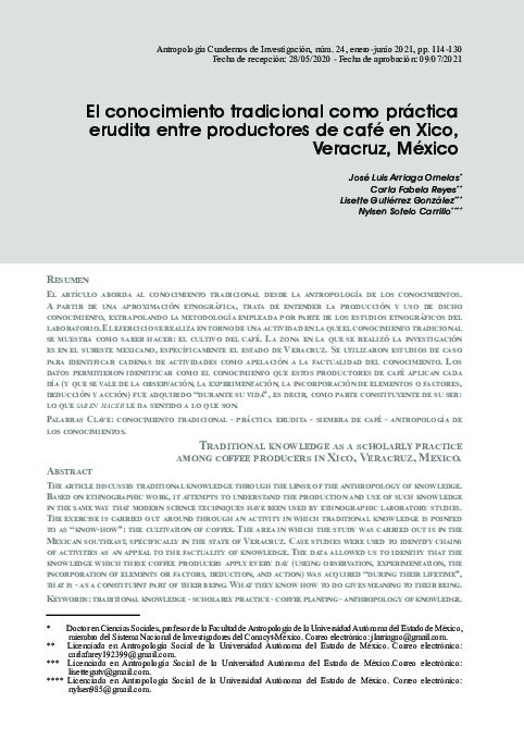 (PDF) El conocimiento tradicional como práctica erudita entre ...