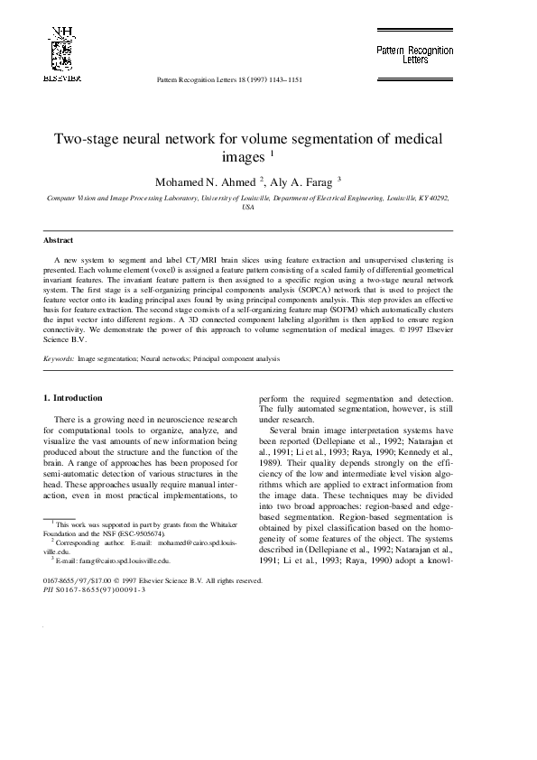 (PDF) Two-stage neural network for volume segmentation of medical images