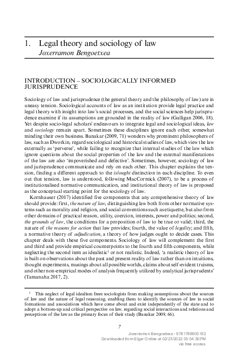 (PDF) Legal theory and sociology of law