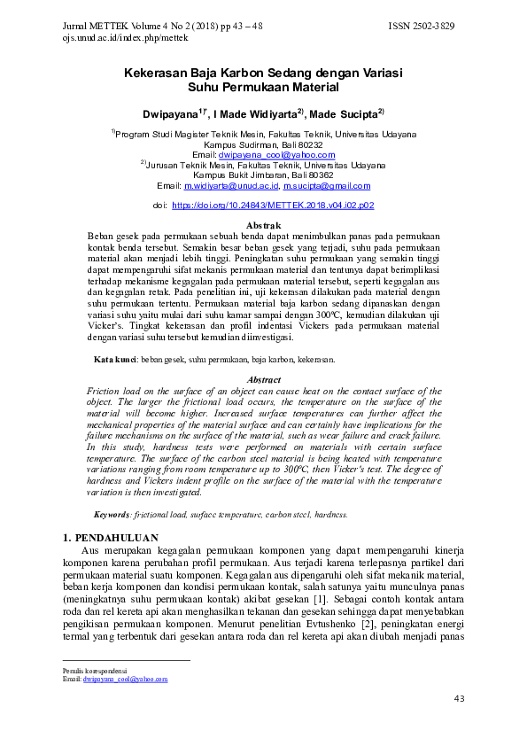 (PDF) Kekerasan Baja Karbon Sedang dengan Variasi Suhu Permukaan Material