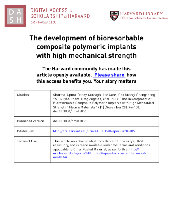 (PDF) The development of bioresorbable composite polymeric implants ...