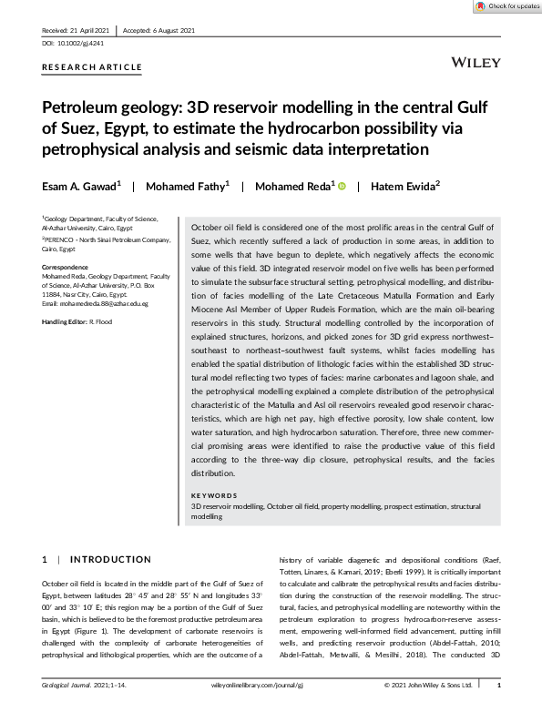 (PDF) Petroleum geology: 3D reservoir modelling in the central Gulf of ...