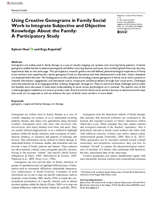 (PDF) Using Creative Genograms in Family Social Work to Integrate ...