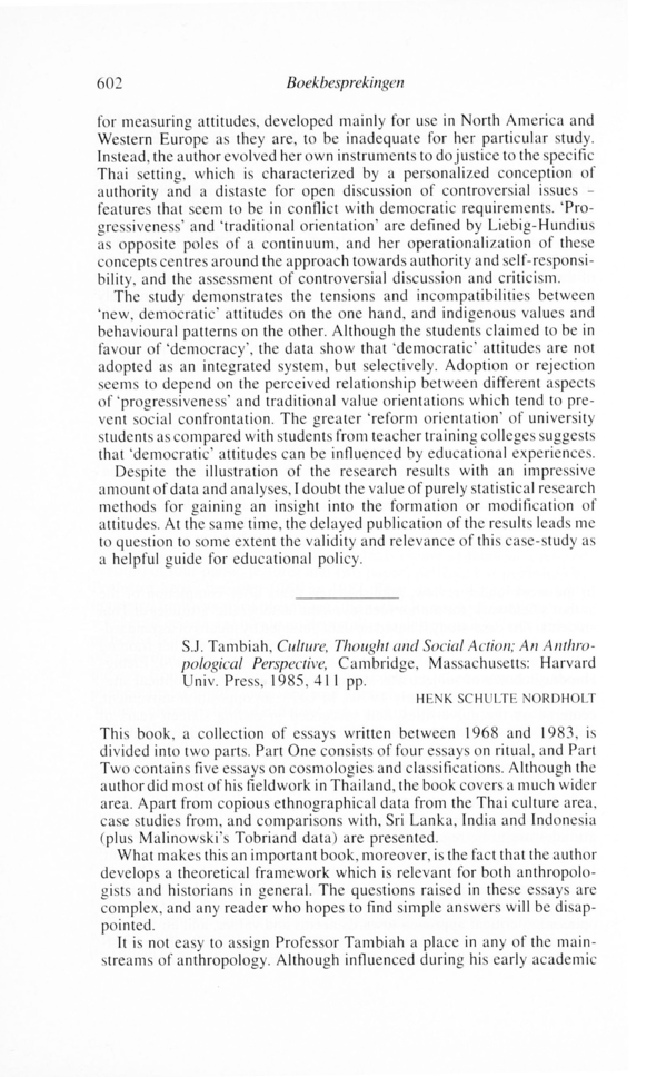 (PDF) S.J. Tambiah, Culture, Thought, and Social Action. An ...