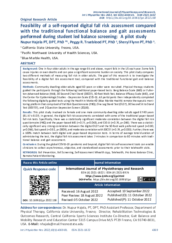 (PDF) Feasibility of a self-reported digital fall risk assessment ...