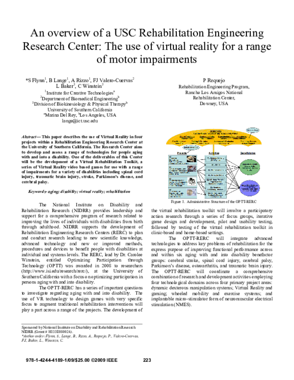 (PDF) An overview of a USC Rehabilitation Engineering Research Center ...