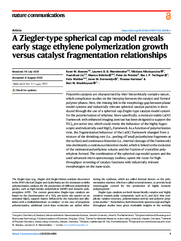 (PDF) A Ziegler-type spherical cap model reveals early stage ethylene ...