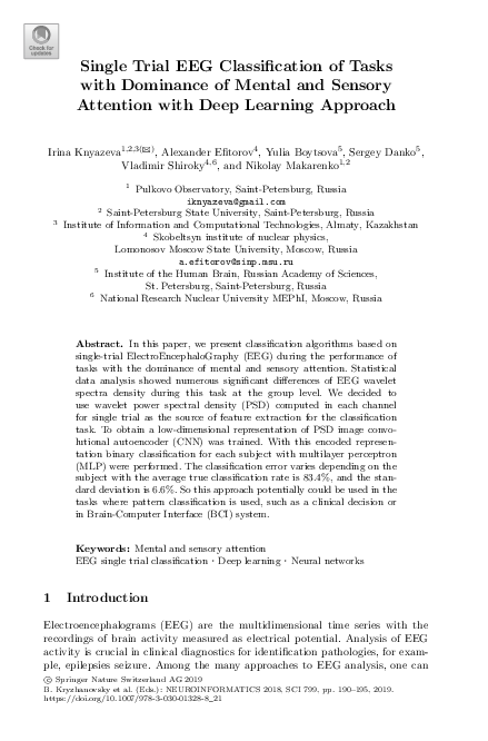 Pdf Single Trial Eeg Classification Of Tasks With Dominance Of Mental And Sensory Attention 