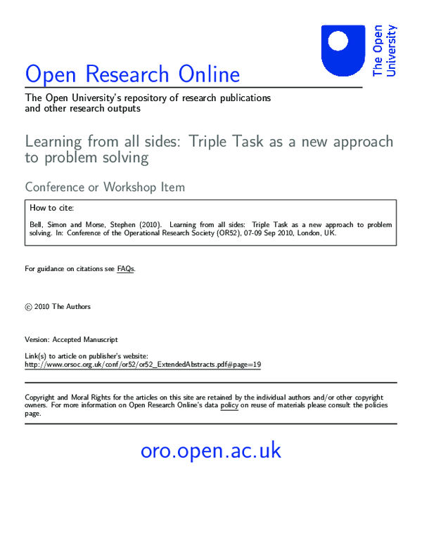 (PDF) Triple Task: A New Approach to Collaborative Problem Solving