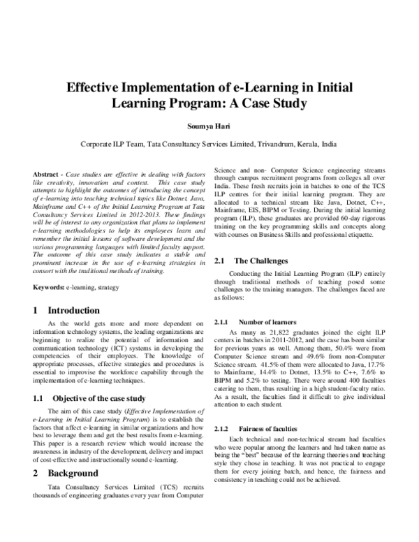 (PDF) Effective Implementation of e-Learning in Initial Learning ...