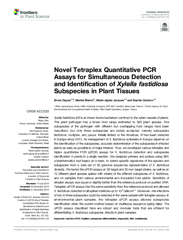 (PDF) Novel Tetraplex Quantitative PCR Assays for Simultaneous ...