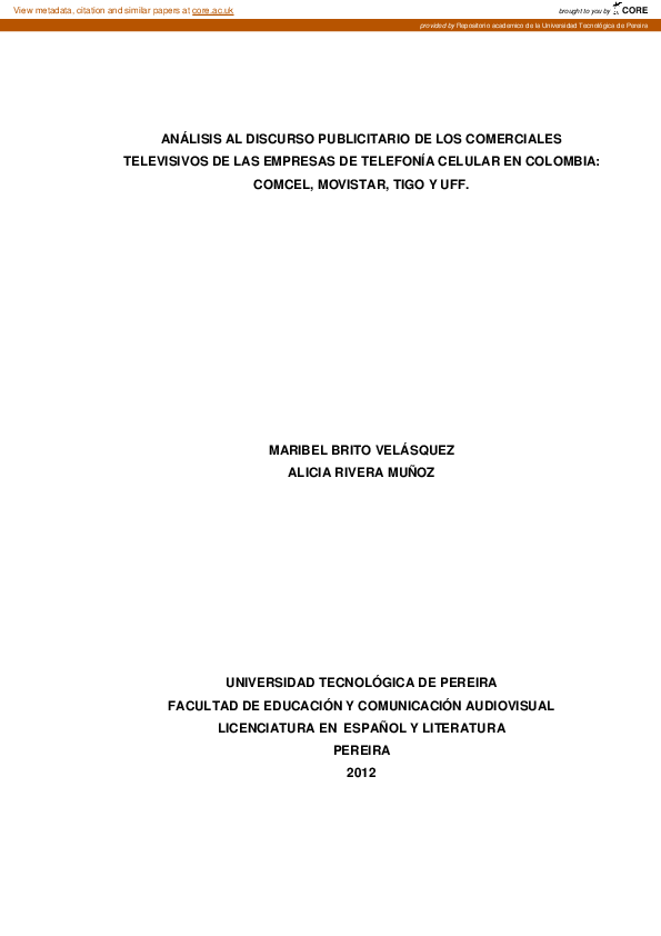 (PDF) Análisis al discurso publicitario de los comerciales televisivos ...