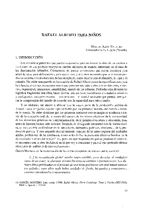 (PDF) Rafael Alberti para niños
