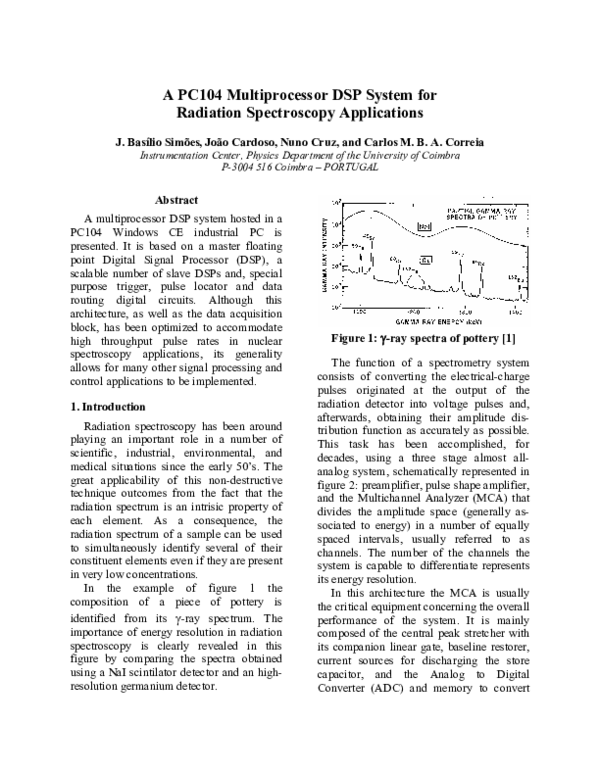 Pdf A Pc104 Multiprocessor Dsp System For Radiation Spectroscopy Applications Nuno Cruz