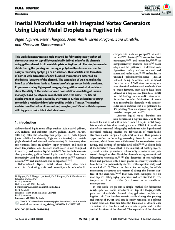 (PDF) Inertial Microfluidics with Integrated Vortex Generators Using ...