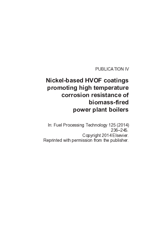 (PDF) Nickel-based HVOF coatings promoting high temperature corrosion ...