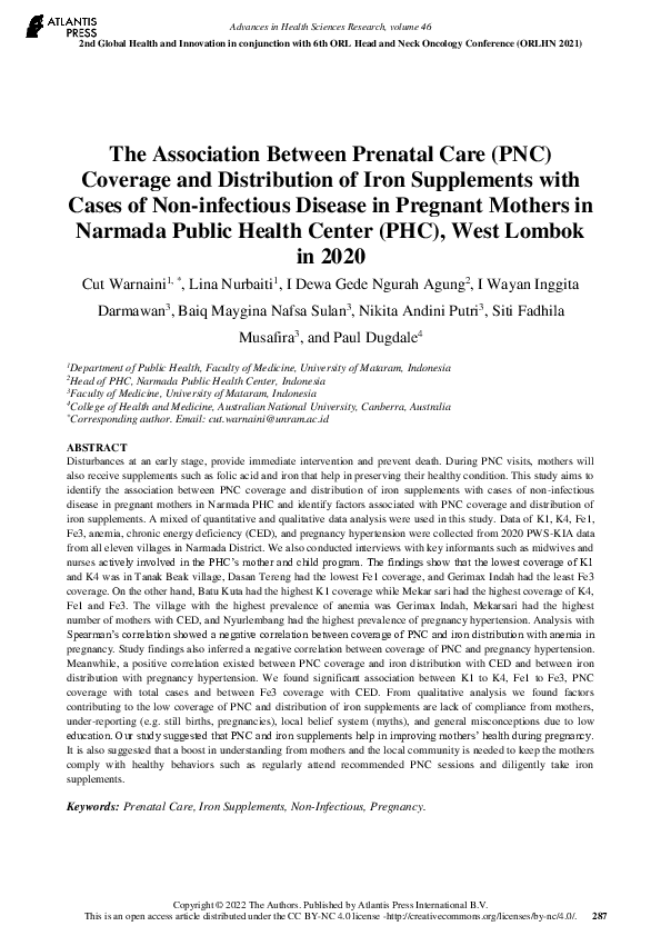 (PDF) The Association Between Prenatal Care (PNC) Coverage and ...