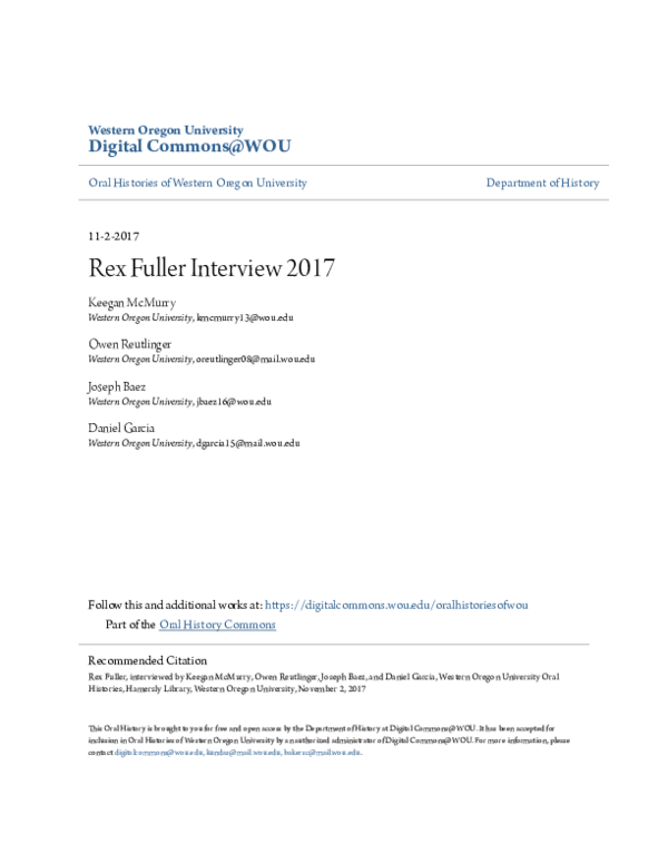 (PDF) Rex Fuller Interview 2017