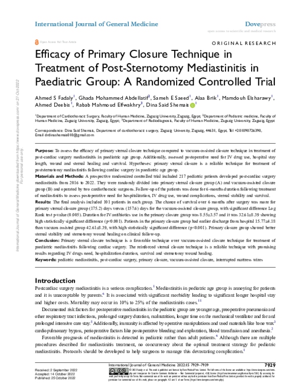 (PDF) Efficacy of Primary Closure Technique in Treatment of Post ...