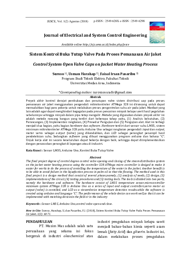 (PDF) Sistem Kontrol Buka Tutup Valve Pada Proses Pemanasan Air Jaket