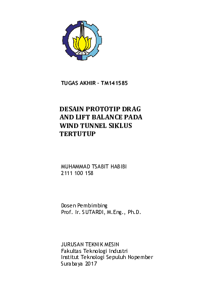 (PDF) Desain Prototip Drag and Lift Balance Pada Wind Tunnel Siklus ...