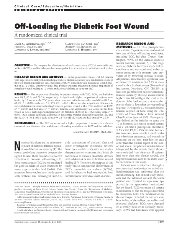 (PDF) Off-Loading the Diabetic Foot Wound