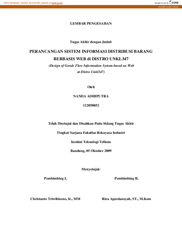 (PDF) Perancangan Sistem Informasi Distribusi Barang berbasis Web di ...