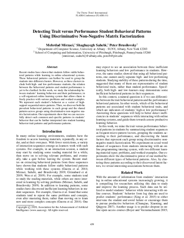 (PDF) Detecting Trait versus Performance Student Behavioral Patterns Using Discriminative Non ...
