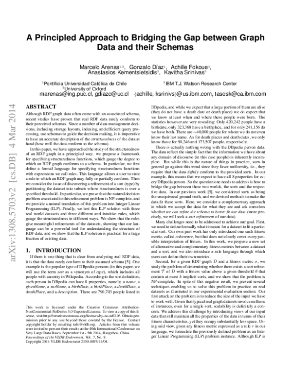 (PDF) A principled approach to bridging the gap between graph data and their schemas