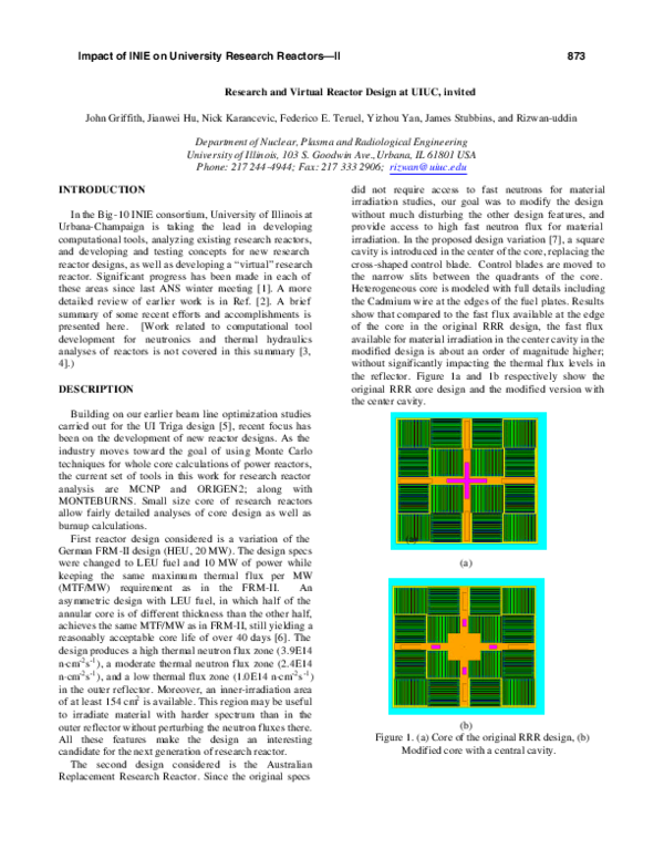 (PDF) Research and virtual reactor design at UIUC, invited