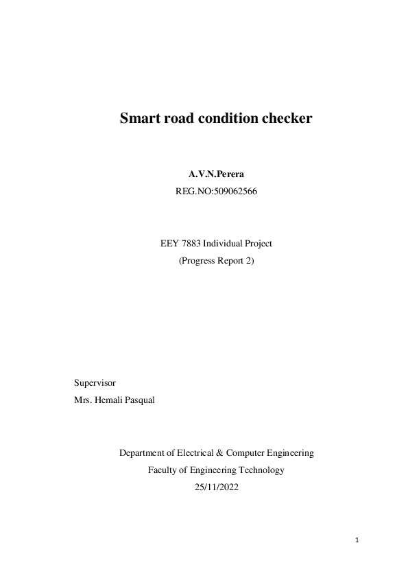 (PDF) Smart road condition checker