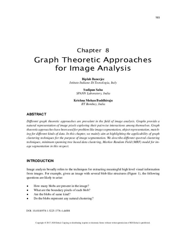 (PDF) Graph Theoretic Approaches for Image Analysis