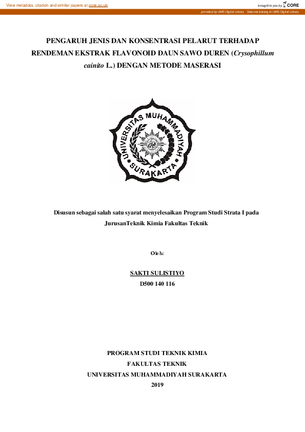(PDF) Pengaruh Jenis dan Konsentrasi Pelarut Terhadap Rendemen Ekstrak ...
