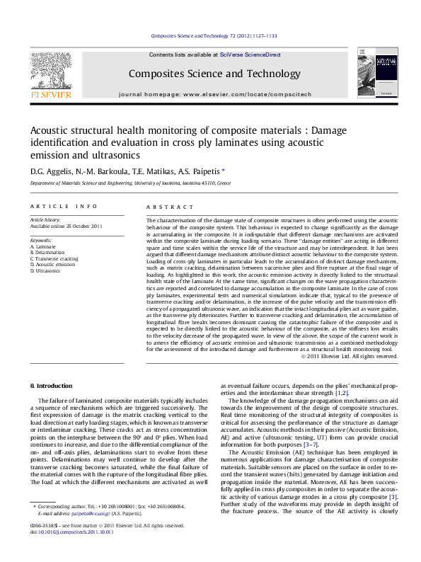 (PDF) Acoustic structural health monitoring of composite materials : Damage identification and ...