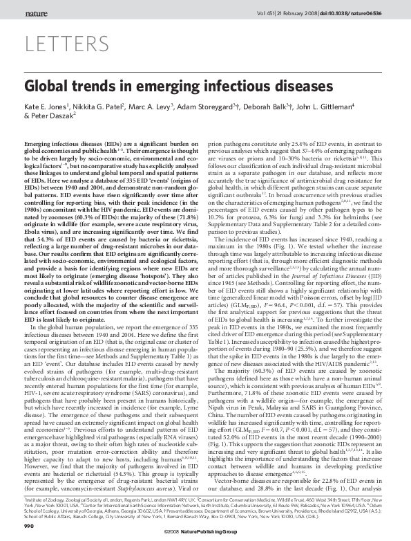 (PDF) Global trends in emerging infectious diseases