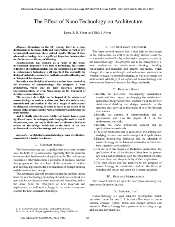 (PDF) The Effect of Nano Technology on Architecture