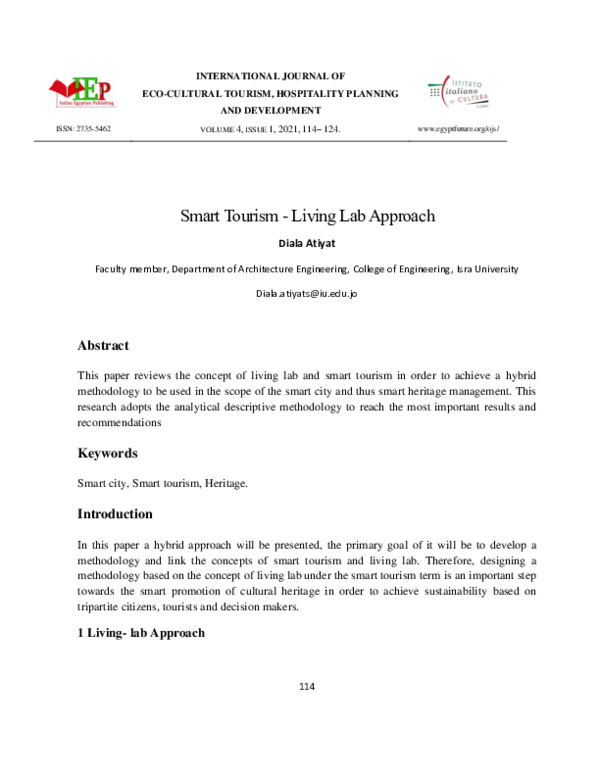 (PDF) Smart Tourism - Living Lab Approach