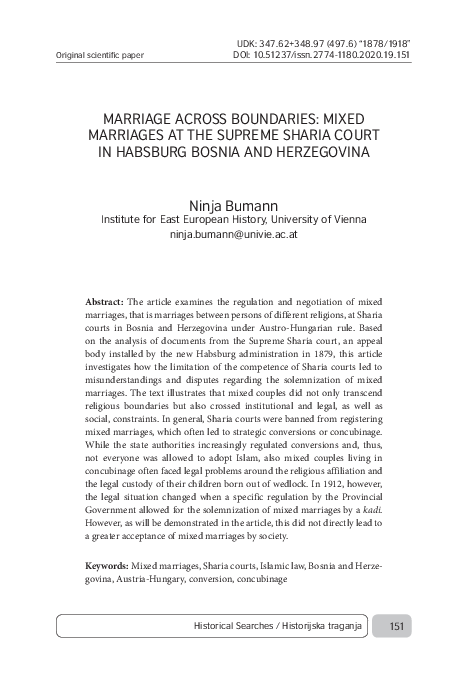 (PDF) Marriage Across Boundaries: Mixed Marriages at the Supreme Sharia ...