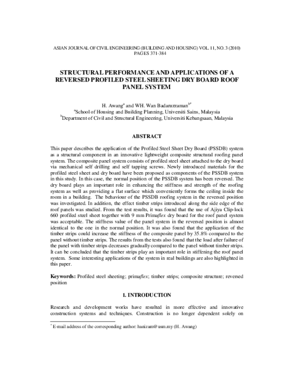 (PDF) Structural Performance and Applications of a Reversed Profiled ...