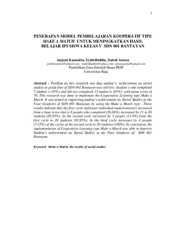 (PDF) Penerapan Model Pembelajaran Kooperatif Tipe Jigsaw Untuk Meningkatkan Hasil Belajar ...
