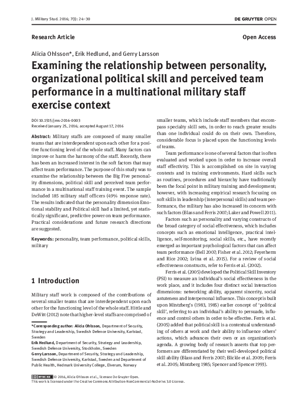 (PDF) Examining the relationship between personality, organizational ...