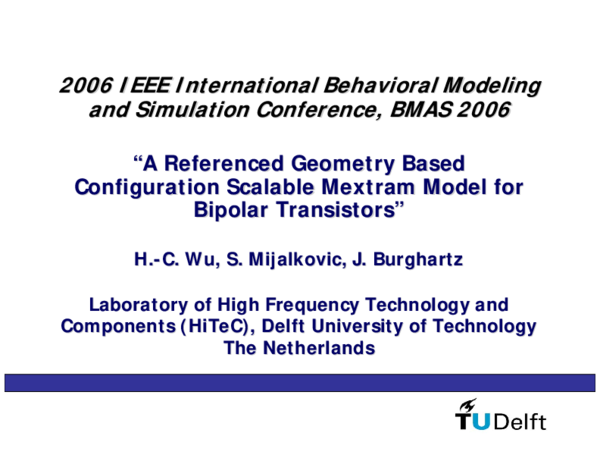 (PDF) A Referenced Geometry Based Configuration Scalable Mextram Model for Bipolar Transistors
